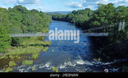 Lady Milford's Bridge, an historic suspension bridge over the River Wye ...
