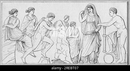 Theseus, Greek mythological hero, King of Athens, fight with the ...