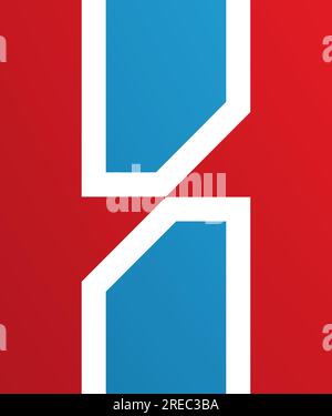 Red and Blue Letter M Icon with Rectangles on a White Background Stock ...