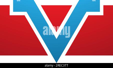 Red and Blue Rectangle Shaped Letter U Icon on a White Background Stock ...
