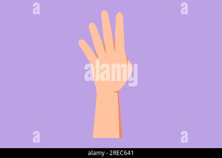 Cartoon flat style drawing of four palm hands make square frame shape ...
