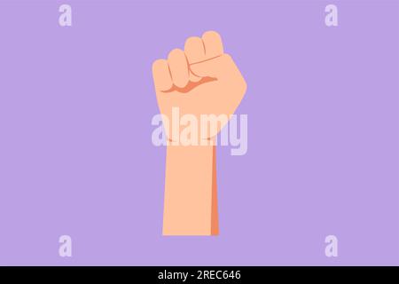 Graphic flat design drawing fist or resistance hand symbol. Fighting ...