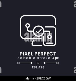 Cross-platform compatibility linear desktop icon Stock Vector Image ...