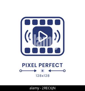 On-demand streaming white solid desktop icon Stock Vector Image & Art ...