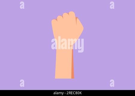 Graphic flat design drawing fist or victory hand symbol. Zero hand ...