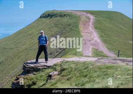 David Stephens pictured on Corn Du with Pen y Fanin beyond in the ...