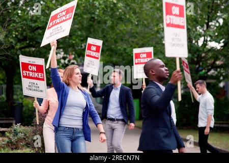 Workers Strike Demonstration In City. Labor Union March. Protest Rally ...