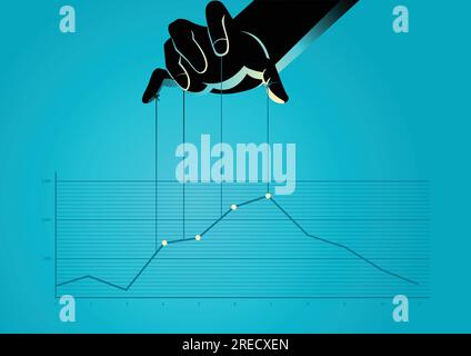 Puppet master controlling graphic chart concept. Business symbol vector ...