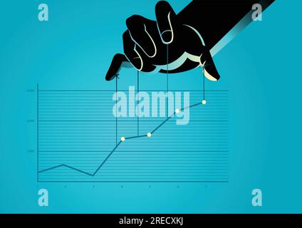 Puppet master controlling graphic chart concept. Business symbol vector ...