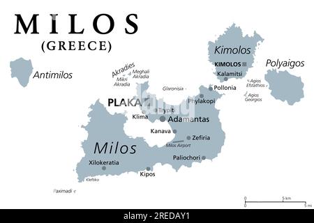 Cyclades, group of Greek islands in the Aegean Sea, political map ...