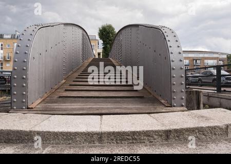The Greenland Dock cast iron swing bridge at the entrance to the dock ...