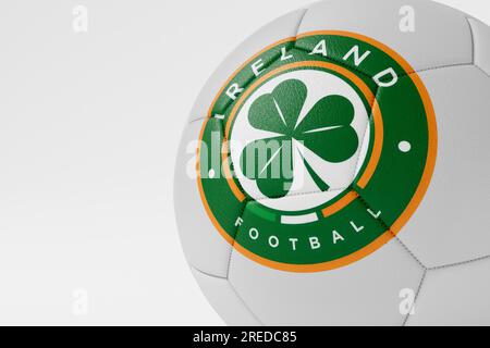 LONDON, UK - July 2023: Ireland national football team logo badge on a ...