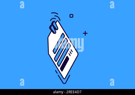 Attachment isometric icon, isolated on color background Stock Vector ...