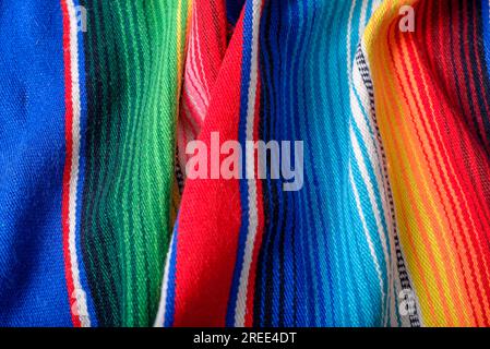 Colorful serape. Typical colorful fabric from Mexico. Texture ...