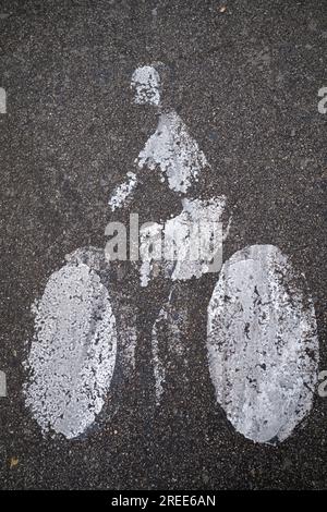 Painted Cycle Lane Logo on the streets of Marseille france Stock Photo ...