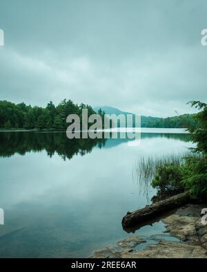 Jabe Pond on a cloudy morning, in Silver Bay, New York Stock Photo - Alamy