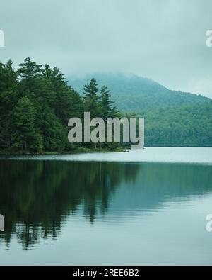 Jabe Pond on a cloudy morning, in Silver Bay, New York Stock Photo - Alamy