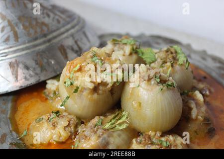 Close-Up of Sogan Dolma: Traditional Turkish Stuffed Onions in Detail ...