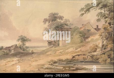 Landscape with Farmhouse, Figures and Pond, Paul Sandby Munn, 1773–1845 ...