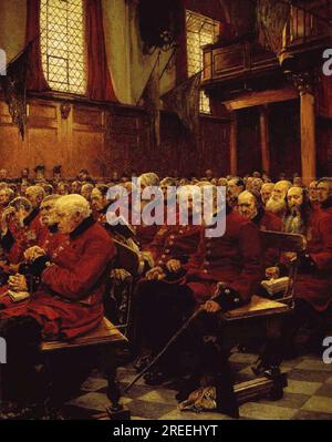 Hubert von Herkomer 1875 - The last Muster Stock Photo - Alamy
