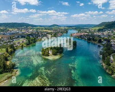 Aerial view of the Werd island group in the westernmost part of Lake ...