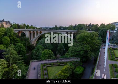 Pont Adolphe, Adolphe Bridge and historic buildings, Parcs de la ...
