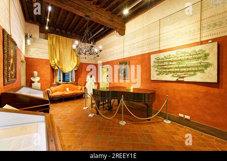 Exhibition room with original grand piano of the composer Giacomo ...