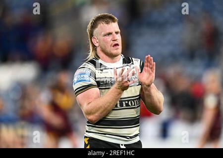 Brad Fash of Hull FC applauds the fans after the game during the ...
