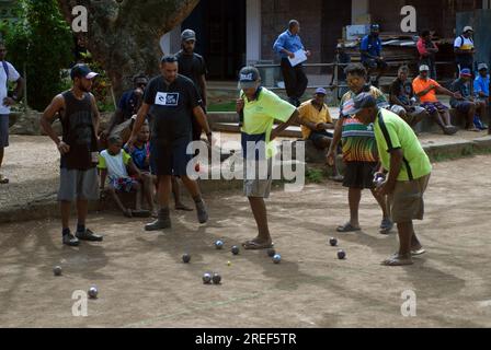 The game of boule being played in Vanuatu Oceania Stock Photo - Alamy