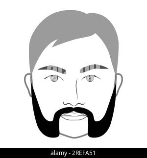 Mutton Chops Beard style men in face illustration Facial sideburns hair ...
