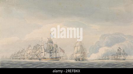 Battle of Cape St Vincent, 1797. Pelayo ship comes to the aid of the ...
