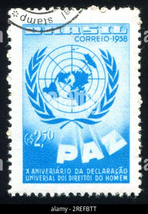 BRAZIL - CIRCA 1958: stamp printed by Brazil, shows Symbols of ...