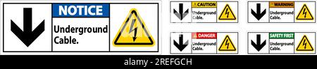 Danger Sign, Underground Cable Stock Vector Image & Art - Alamy