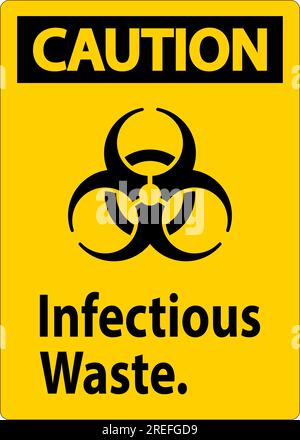 Caution Label Infectious Waste Sign Stock Vector Image & Art - Alamy