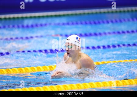 Leon MARCHAND (FRA) during the Men 200m medley final swimming event at ...