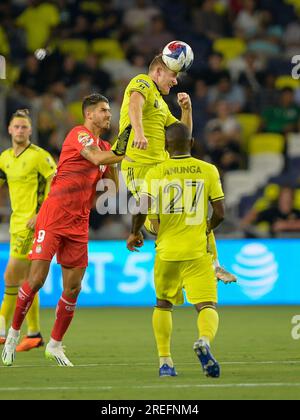 Nashville SC defender Josh Bauer (22) enters the pitch before the match ...