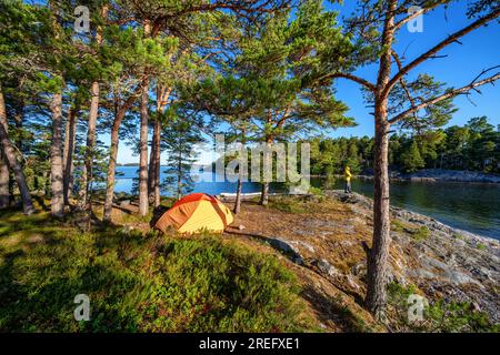 Camping at Bergholmen island, Sipoo, Finland Stock Photo - Alamy