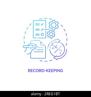 2D record keeping blue icon concept Stock Vector Image & Art - Alamy