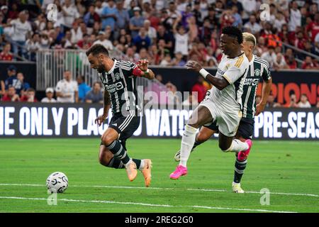 Manchester United midfielder Bruno Fernandes (8) applauds the fans ...