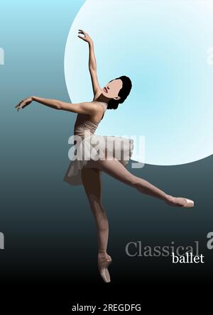 Classical ballet dancer colored 3d vector illustration Stock Vector ...