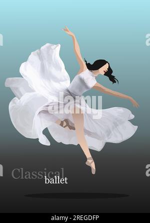 Classical ballet dancer colored 3d vector illustration Stock Vector ...