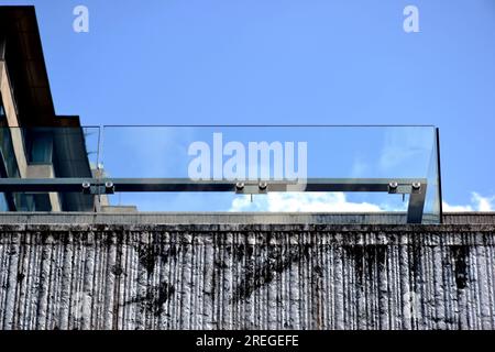 glass railing or balustrade. laminated tempered safety glass. balcony ...