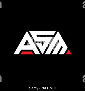 ASM triangle letter logo design with triangle shape. ASM triangle logo ...