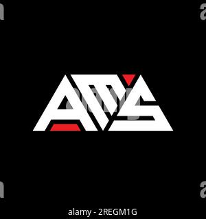 AMS letter logo design with polygon shape. AMS polygon and cube shape ...