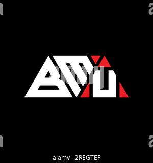 BMU triangle letter logo design with triangle shape. BMU triangle logo ...