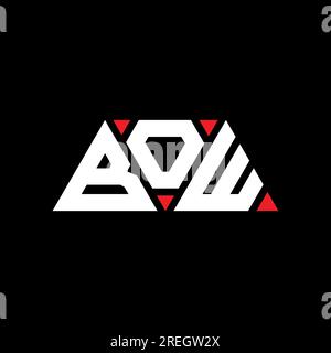 BOW triangle letter logo design with triangle shape. BOW triangle logo ...