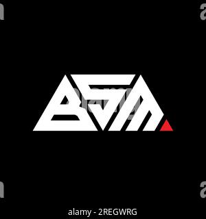 BSM triangle letter logo design with triangle shape. BSM triangle logo ...