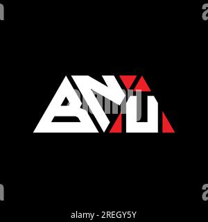 BNU triangle letter logo design with triangle shape. BNU triangle logo ...