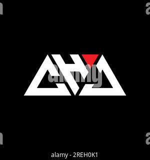 CHJ triangle letter logo design with triangle shape. CHJ triangle logo ...