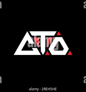 CTO triangle letter logo design with triangle shape. CTO triangle logo ...